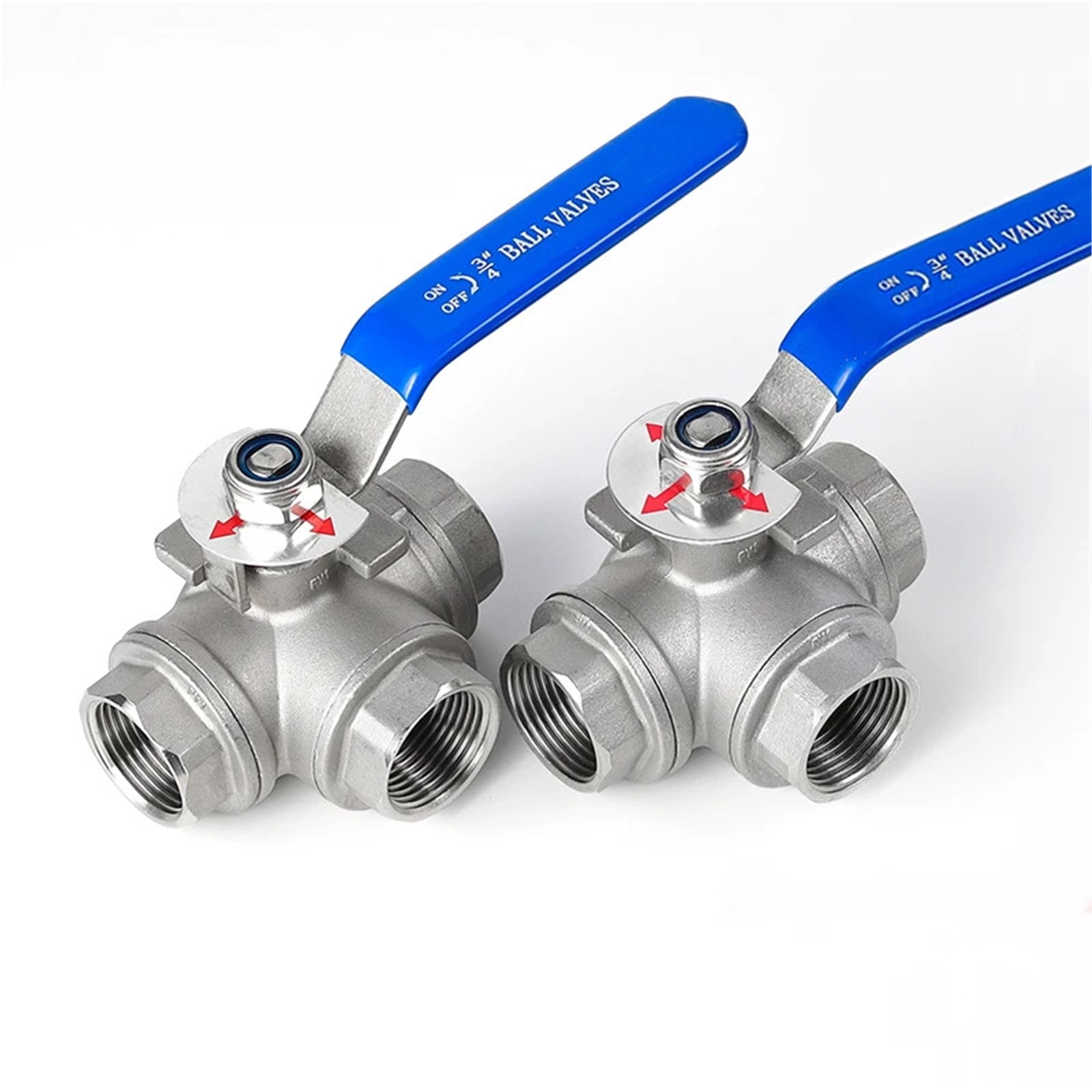 3/8" 1/2" 3/4" 1" 1-1/2" 2" SS304 Stainless Steel Three-way Ball Valve ...