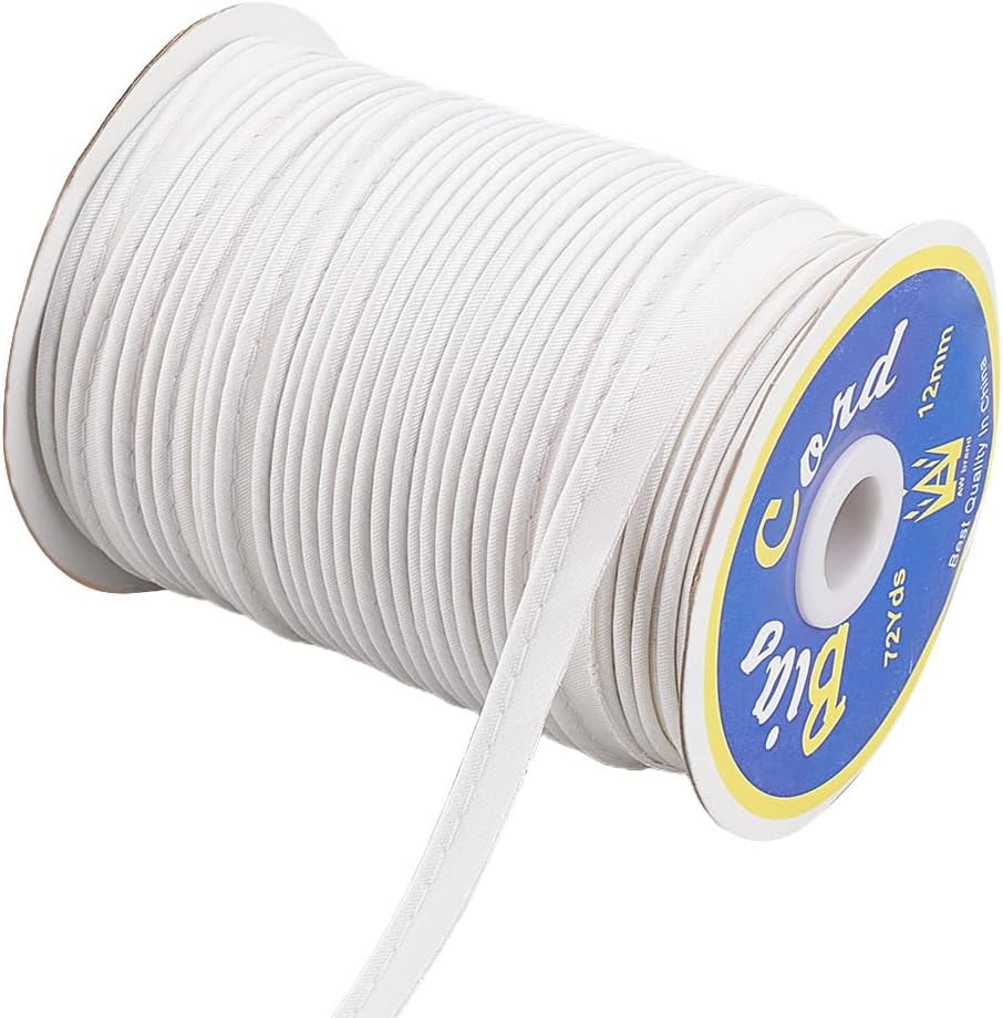 3/8-1/2 Inch 72.18 Yards Bias Tape Piping Cord Trim White Piping Tape ...