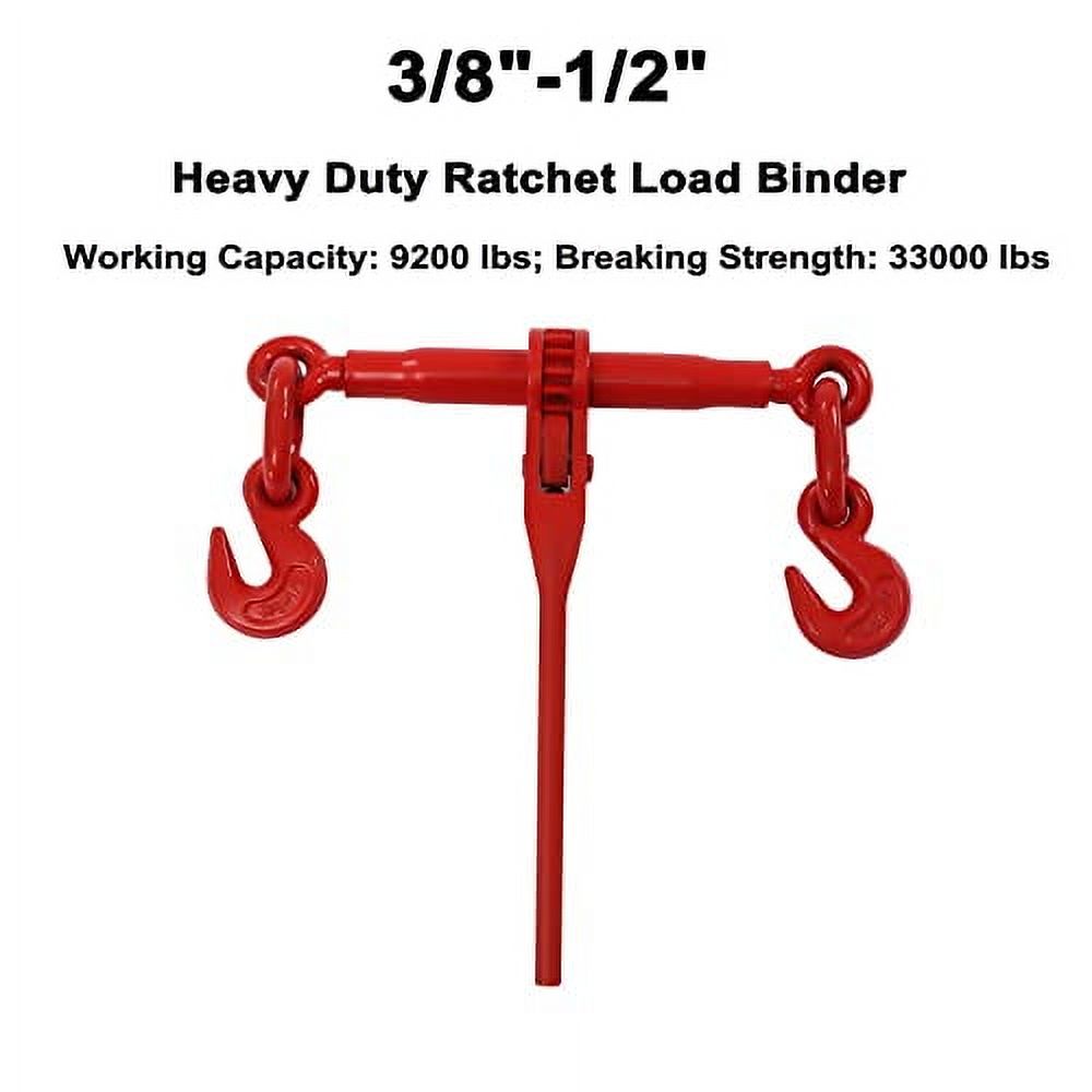 3/8"-1/2" Ratchet Load Binders, Ratchet Chain Binder with 9,200Lbs Load Capacity, w/ G70 Hooks ...