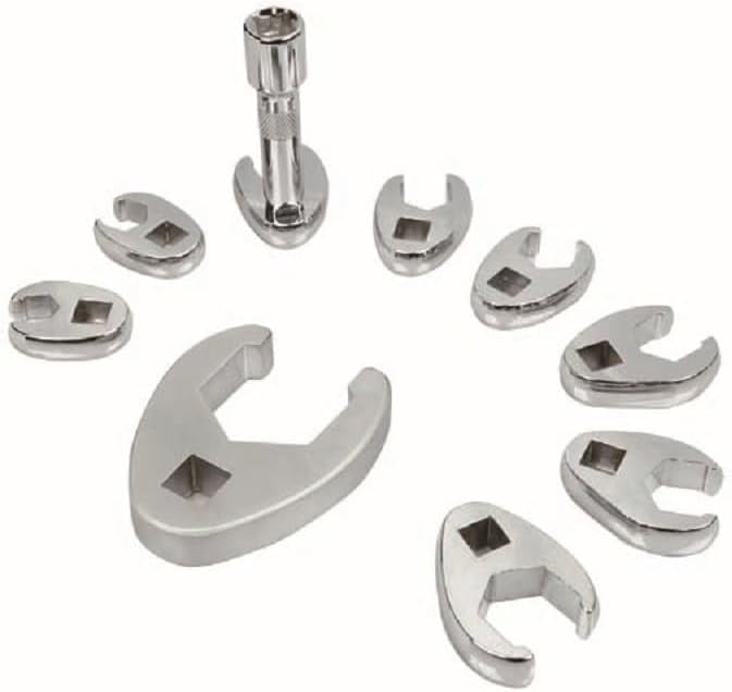 3/8" - 1" Crowfoot Wrench Set - SAE & Metric 11 Pieces Wrench Set With ...
