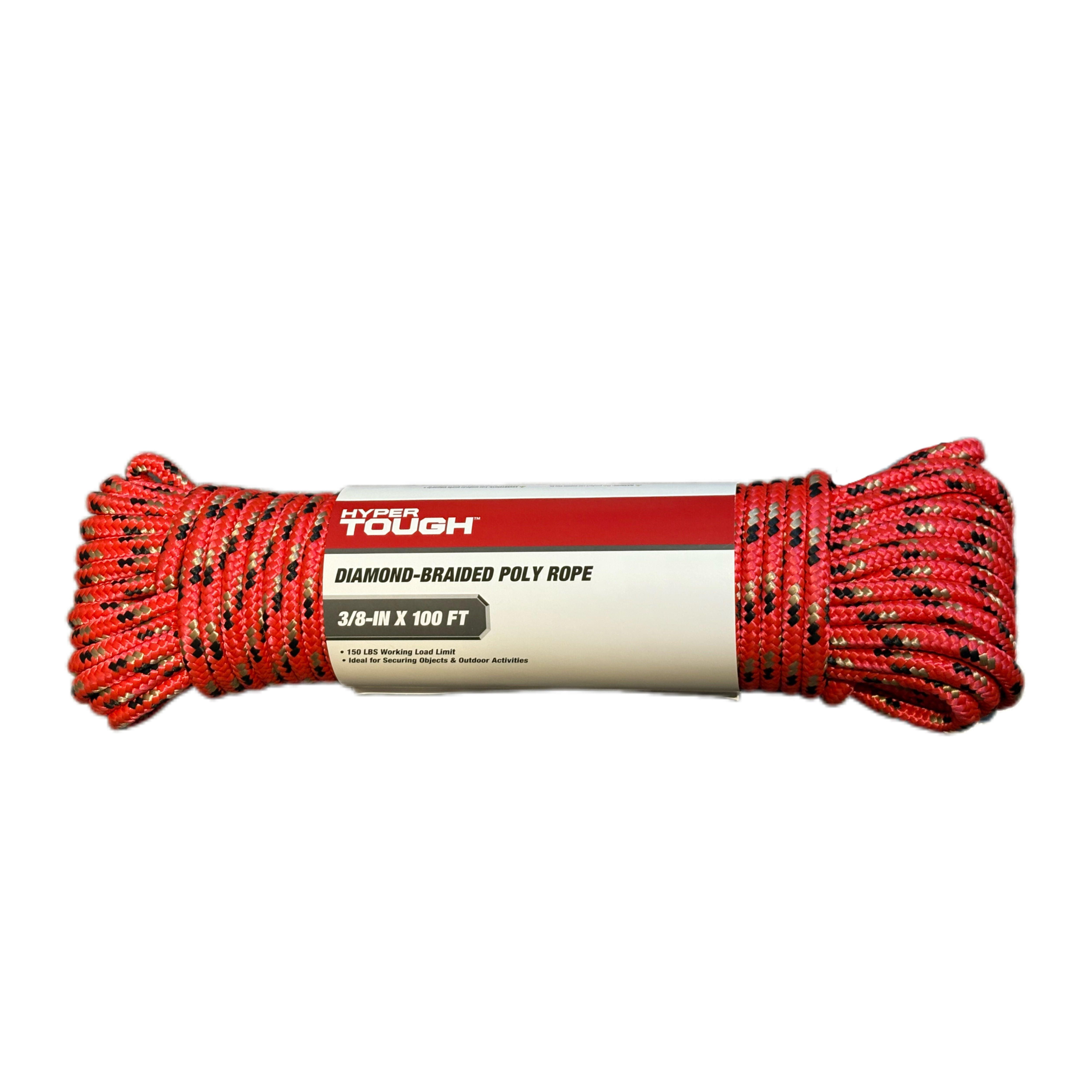 Hyper Tough Diameter 3/8 inch x 100 feet Red Polypropylene Diamond ...