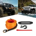 3/8" 100 ft Synthetic Winch Rope Winch Line Cable Rope with Winch Hook ...