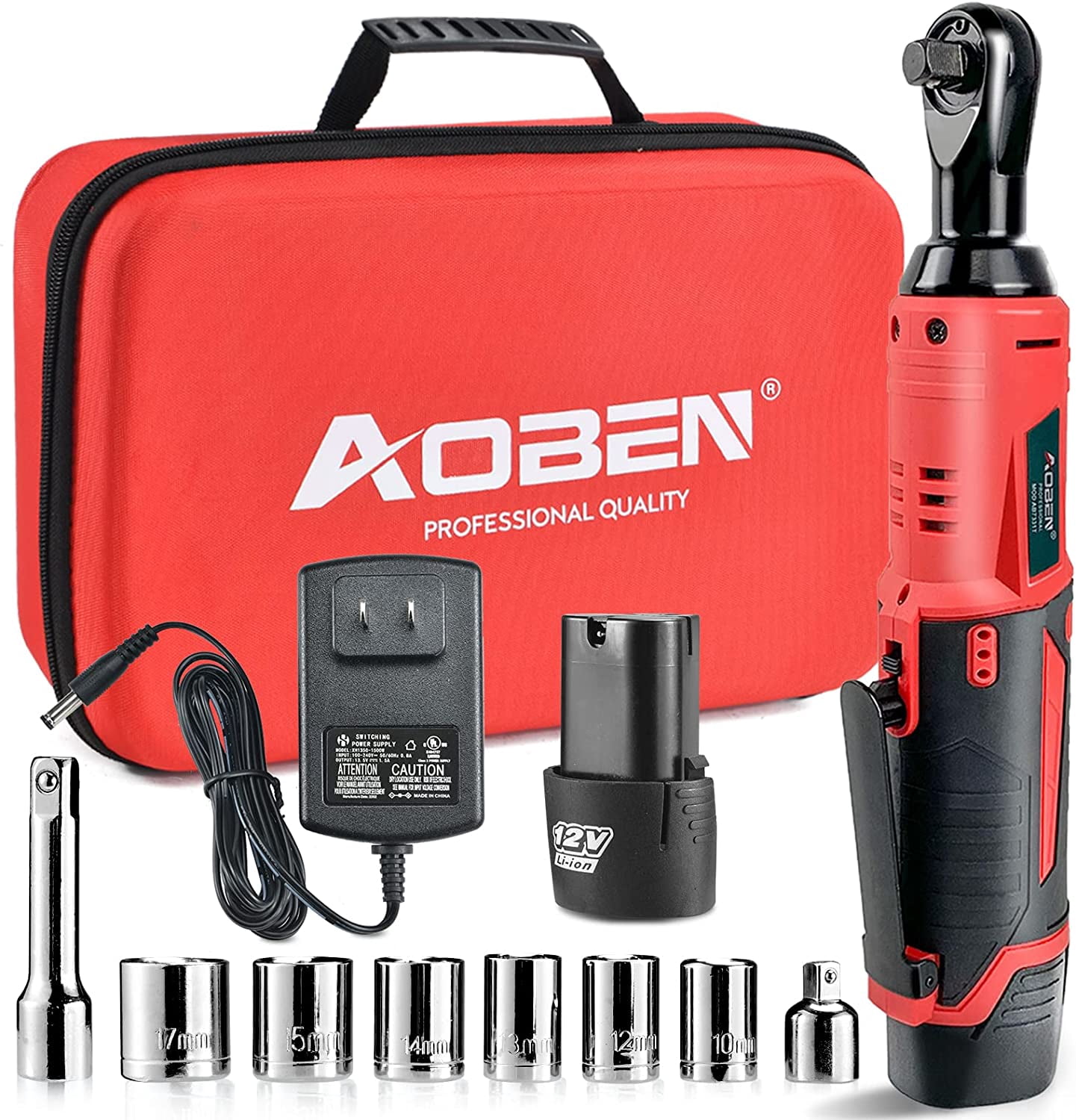 3/8" 12V Power Electric Ratchet Wrench Set with 1 2000mAh Lithium-Ion ...