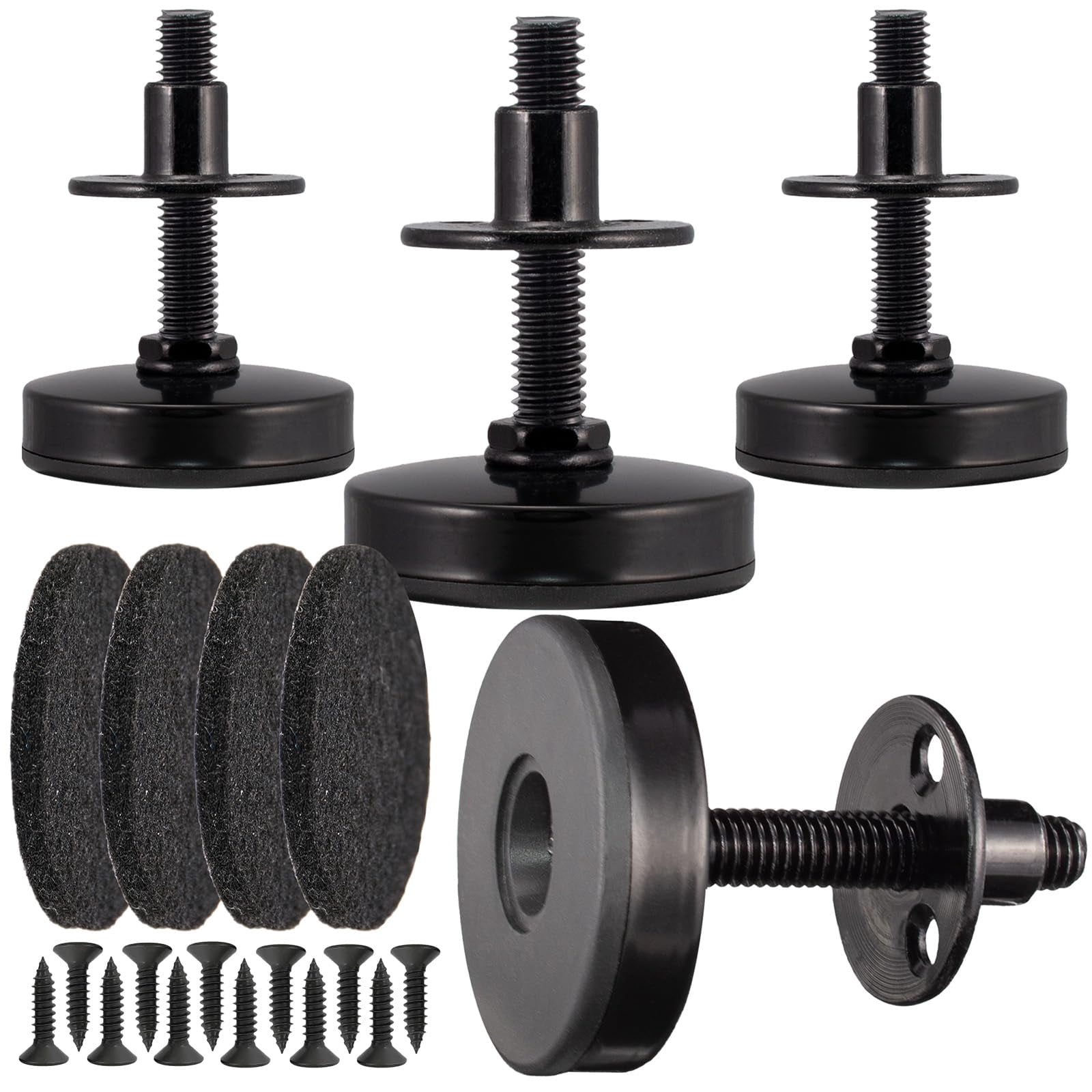 3/8-16,4pcs Black Adjustable Leveling Feet Heavy Duty 2 Inch Base Dia ...