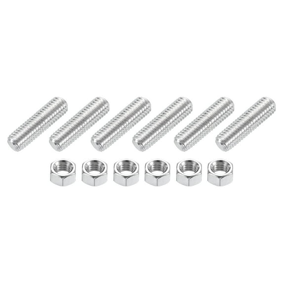 3/8"-16 Fully Threaded Rod, 6Pack 304 Stainless Steel 1.6" Long ...