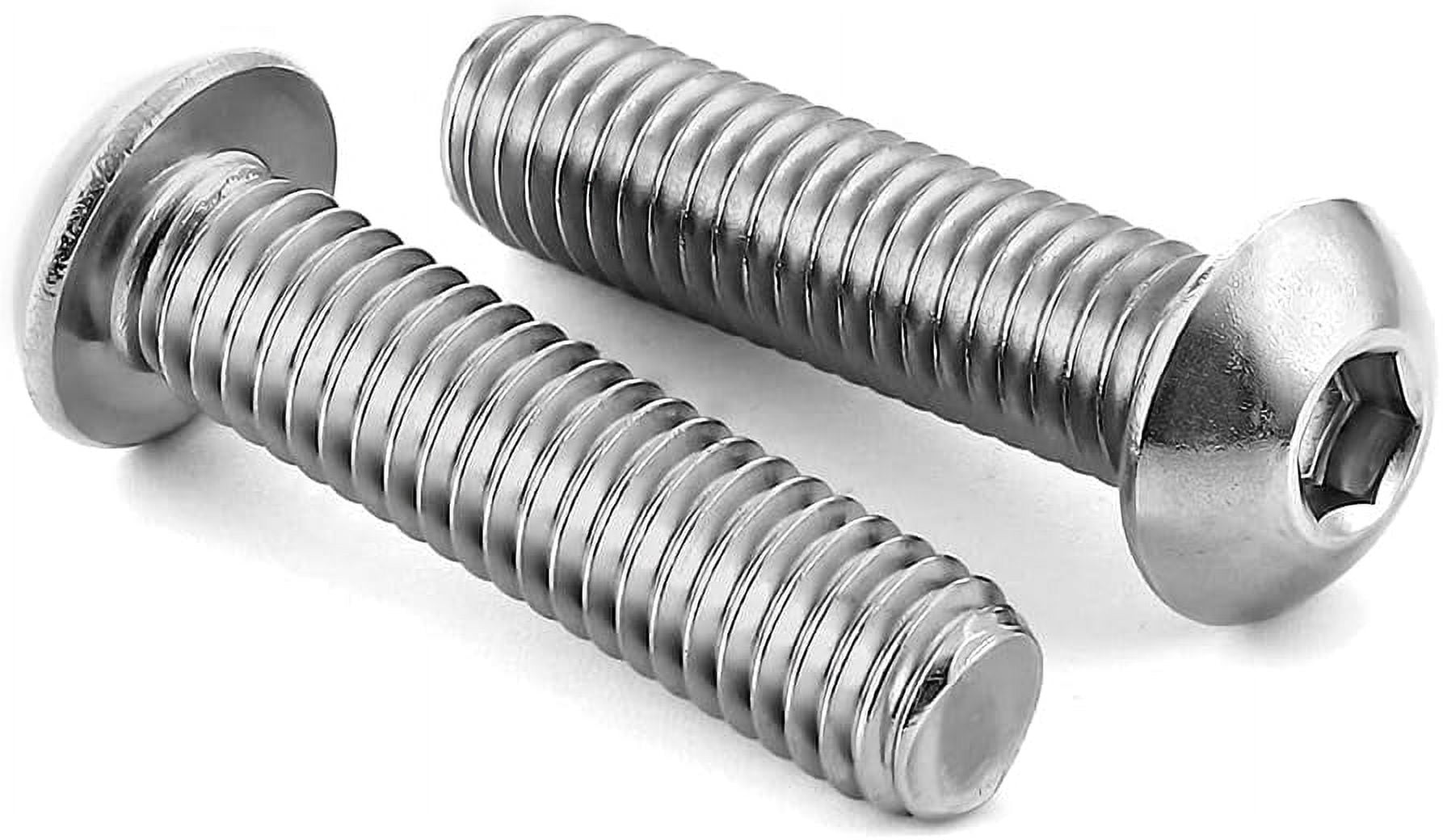 3/8-16 x 2" Button Head Socket Cap Screws, 304 Stainless Steel 18-8 ...