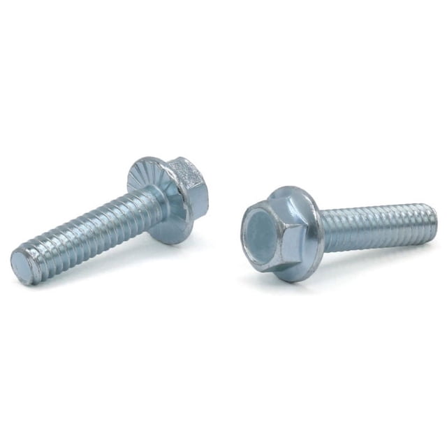 3/8-16 x 2" Serrated Hex Flange Screws / Unslotted / Grade 5 / Zinc ...