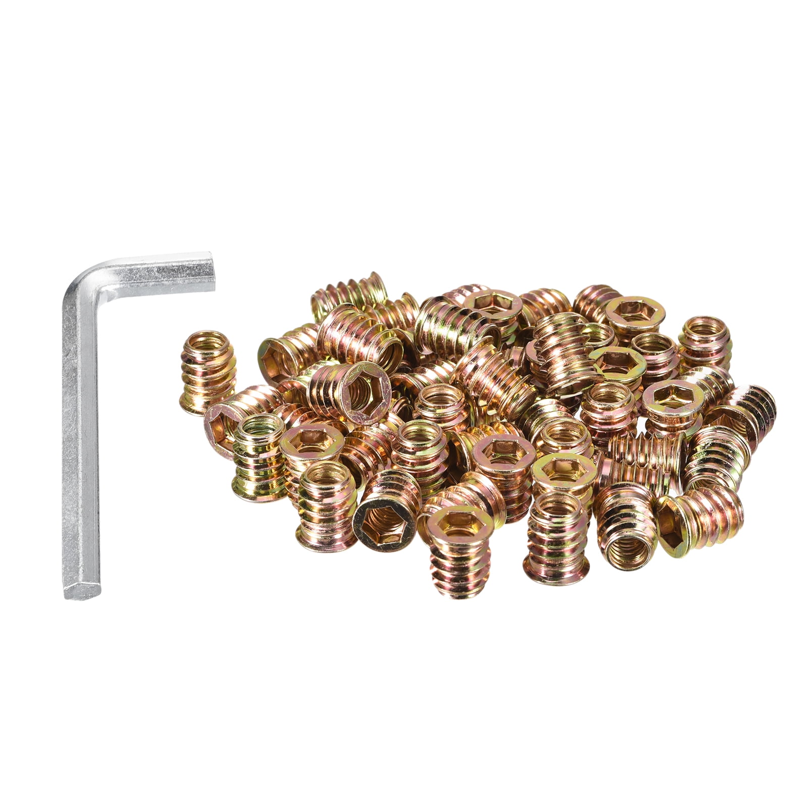 3/8-16 x 20mm Threaded Inserts Nuts, 100 Pack Wood Insert Nuts with Hex ...