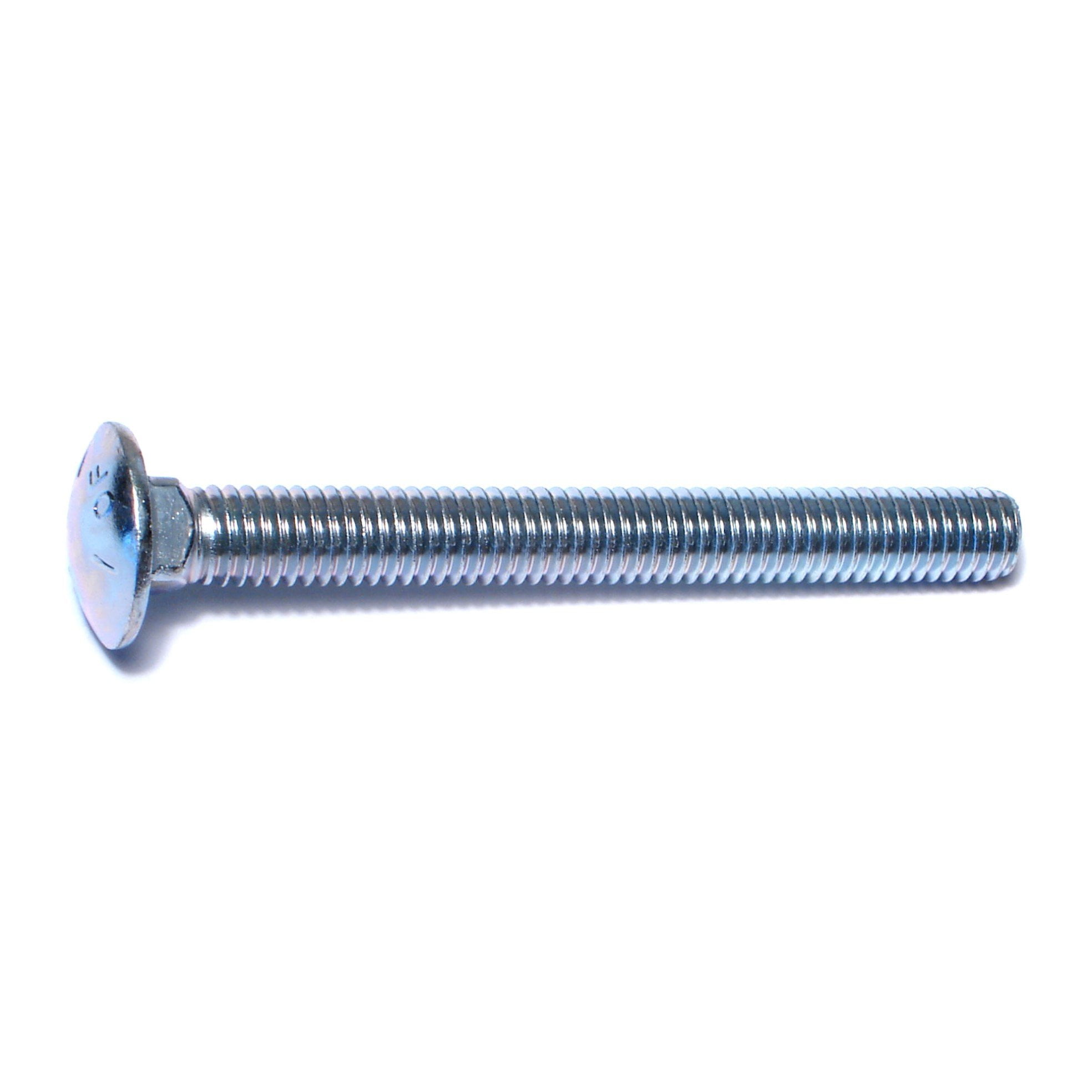 3/8"-16 x 3-1/2" Zinc Plated Grade 5 Steel Coarse Thread Carriage Bolts ...