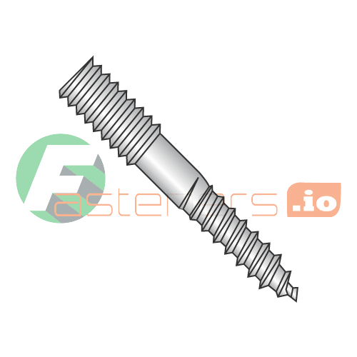 3/8-16 x 5" Plain Center Hanger Bolts / 18-8 Stainless Steel (Quantity ...