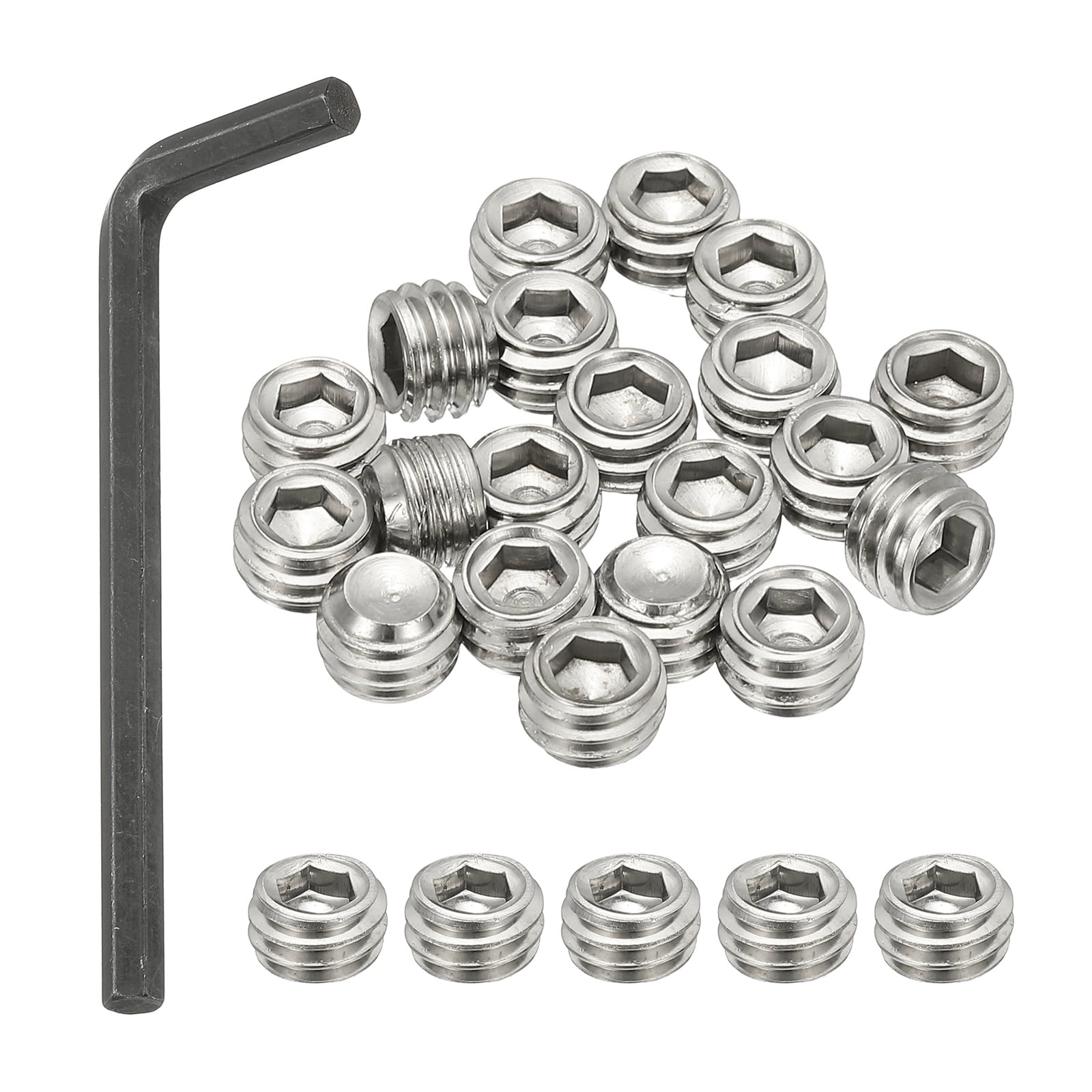 Uxcell Internal Hex Socket Set Grub Screws, 304 Stainless Steel Cup ...