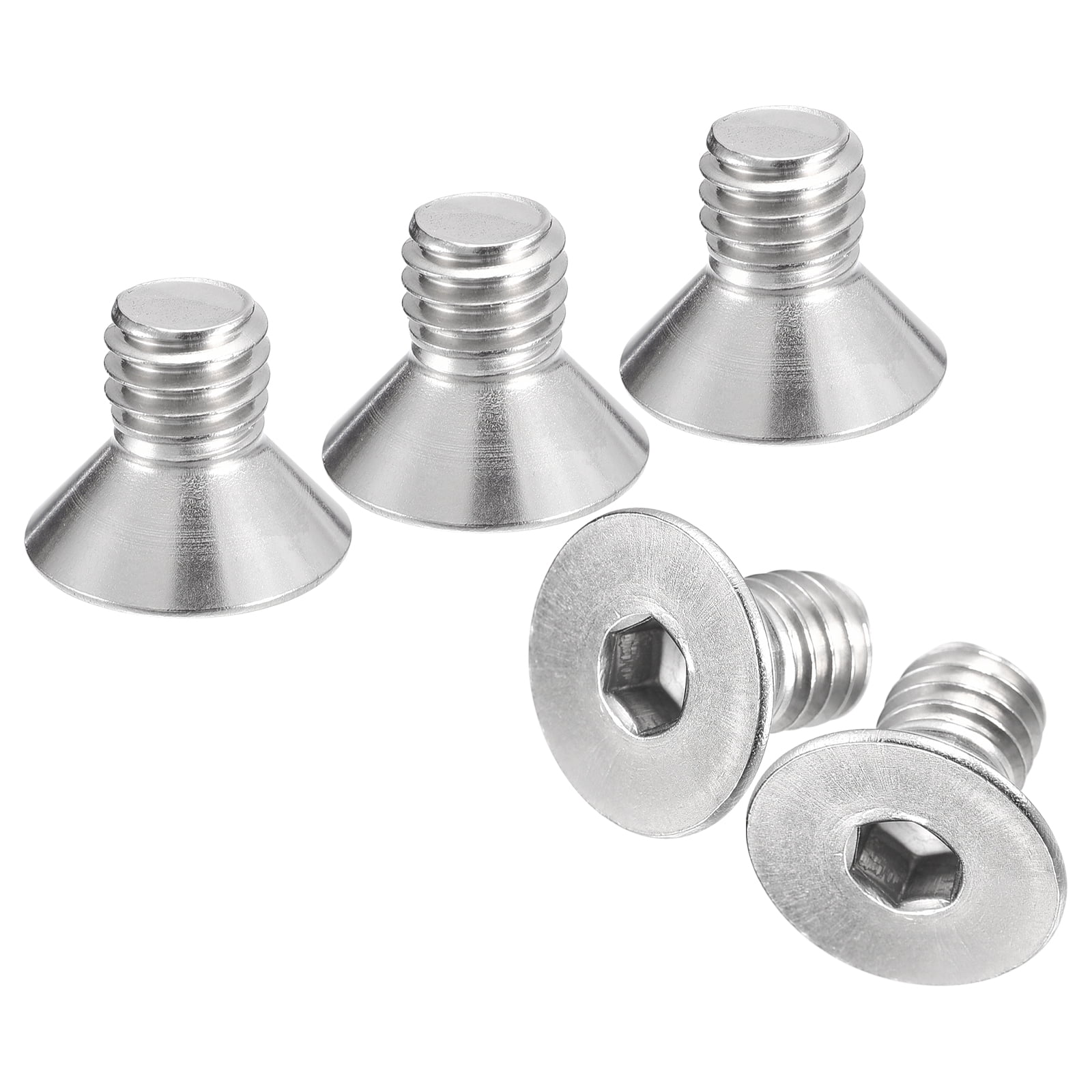 3/8-16x5/8" Flat Head Socket Cap Screws, 304 Stainless Steel Hex Socket ...