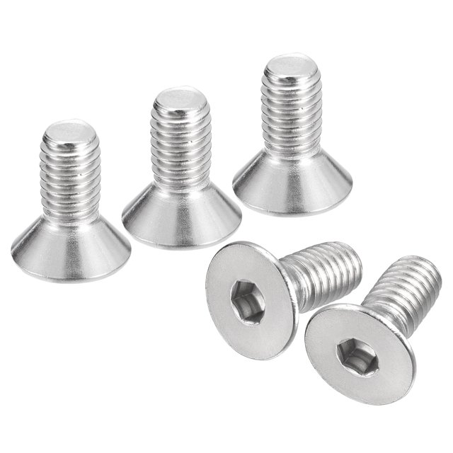 3/8-16x7/8" Flat Head Socket Cap Screws, 304 Stainless Steel Hex Socket Drive Fasteners Bolts ...