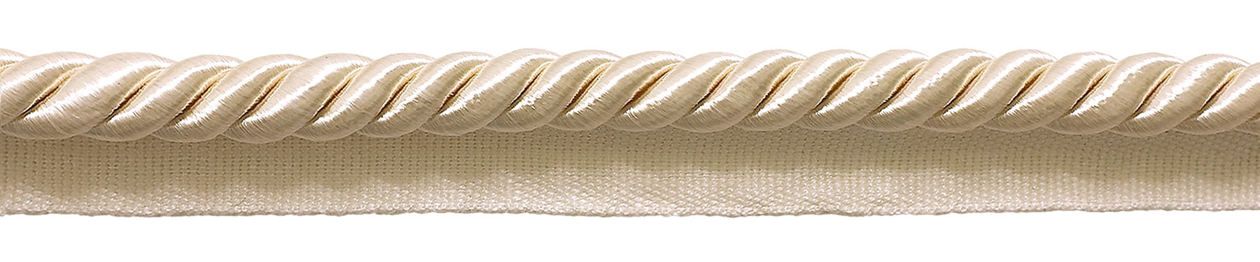 3/8" (1cm) Shiny Twisted Rope Cord with Lip | Cord Trim # 0038S,, Cream ...