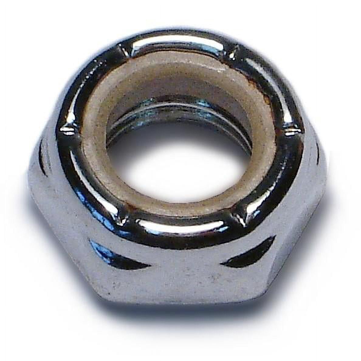 3/8"-24 Chrome Plated Steel Fine Thread Thin Pattern Lock Nuts (10 pcs ...