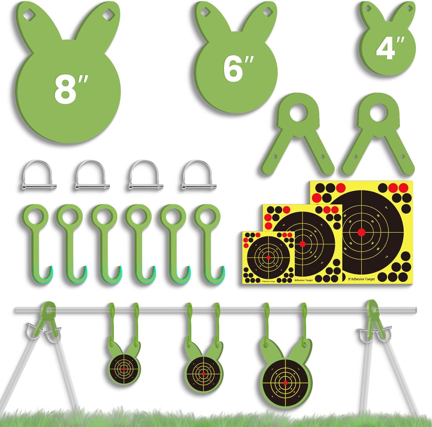 3/8'' AR500 Steel Target Combo Set, 3PC 4’’/6’’/8’’ Gong Shooting ...
