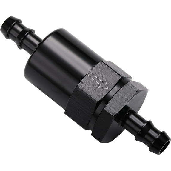 3/8" Billet Inline Fuel Filter 30 micron Aluminum Black - Walmart.com