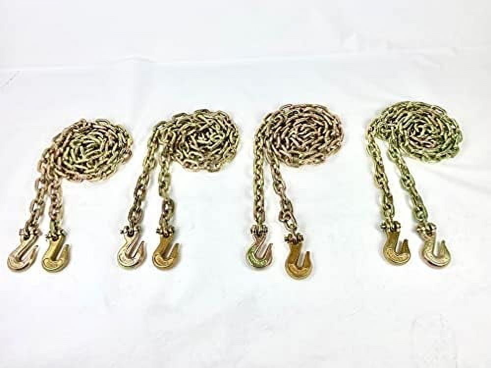 3/8" Chains x 10ft with Clevis Grab Hooks (4 Pack)$$Tools & Hardware ...
