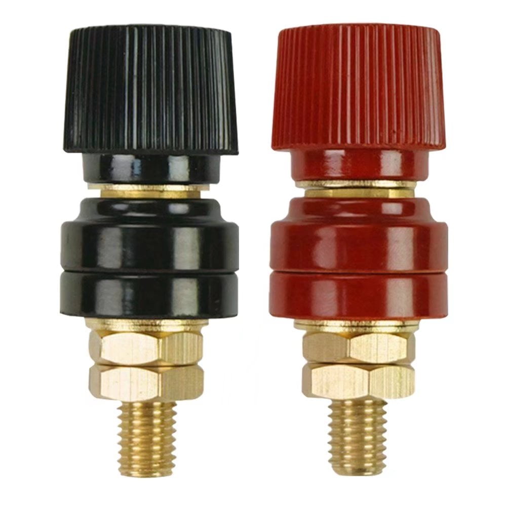Ampper 3/8" Copper Battery Terminal Stud Connector Kit, Pack of 2 - Red ...