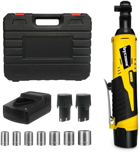 3/8” Cordless Electric Ratchet Wrench, 12V Power Socket Wrench ...