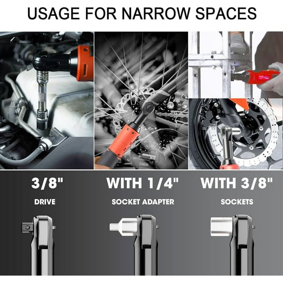 3/8" Cordless Electric Ratchet Wrench Set, 18V Power Ratchet Tool Kit ...