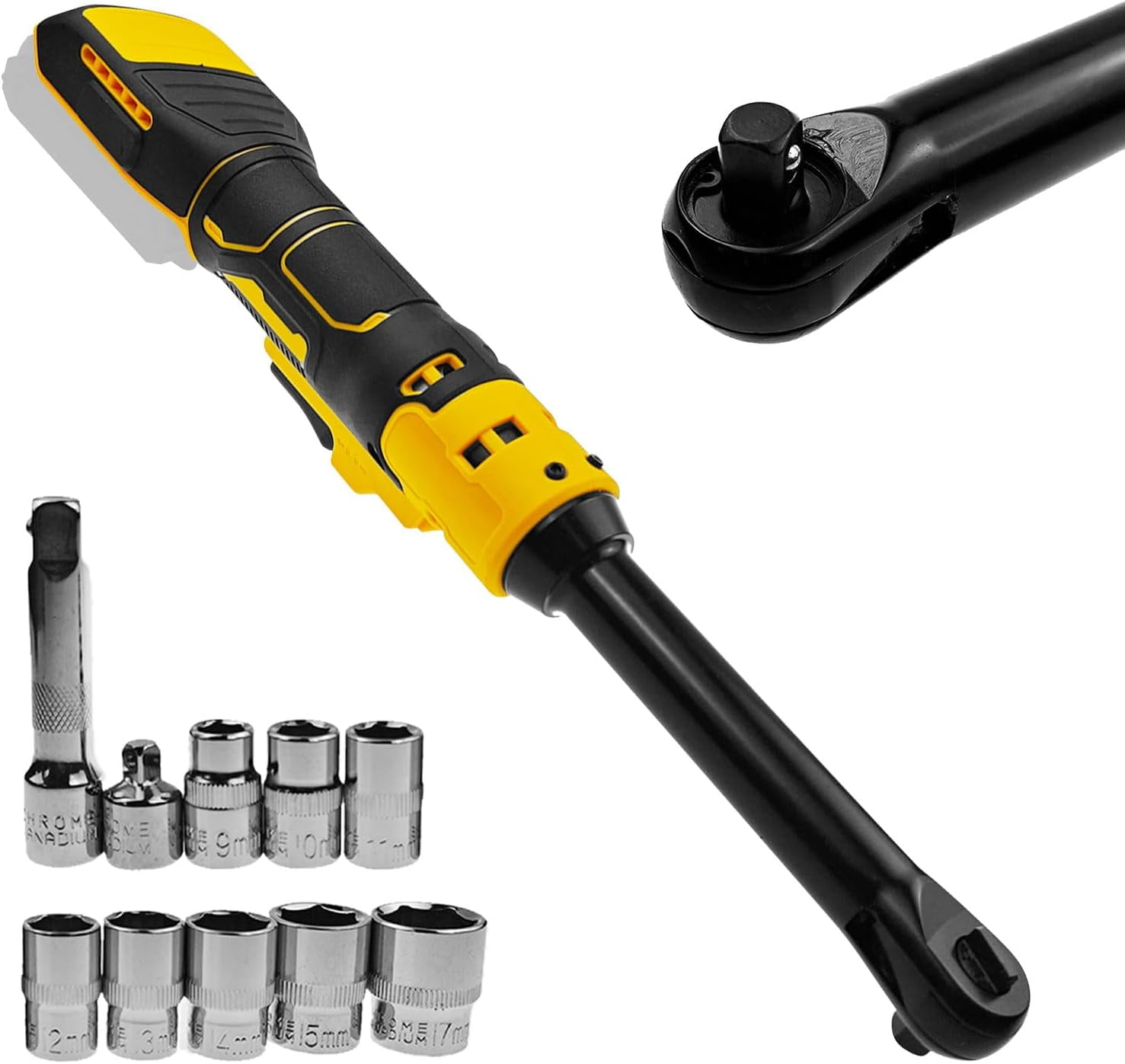3/8" Cordless Extended Ratchet Wrench Compatible with Dewalt 20V ...
