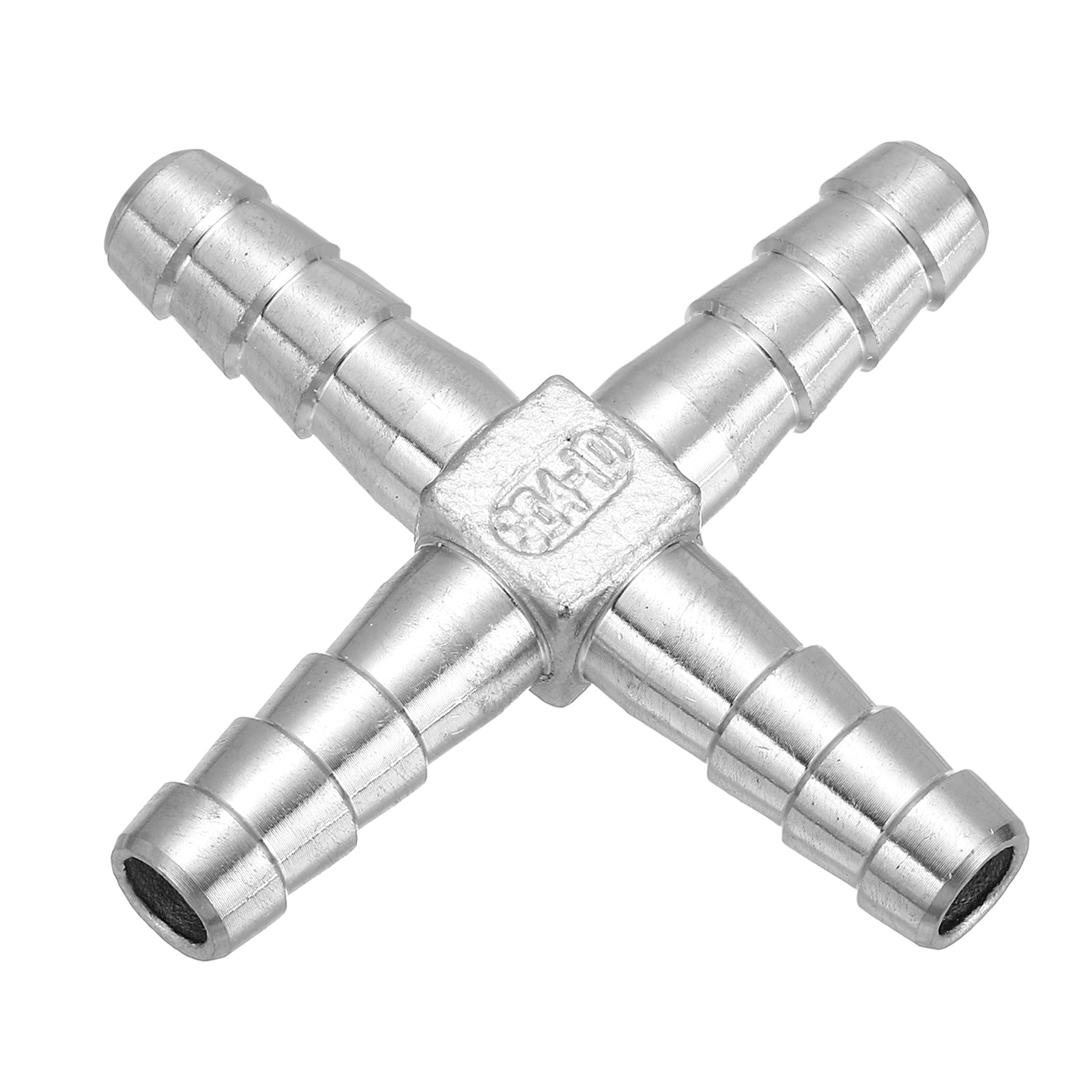 3/8" Cross Hose Barb Pipe Fitting, 304 Stainless Steel 4 Way Pipe Hose ...