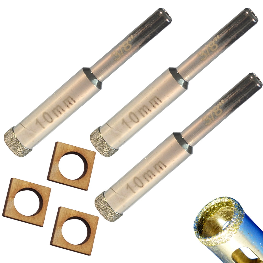 3/8 Diamond Drill Bit 3/8 in 3 Pack for Porcelain Tile Drill Bit Glass ...