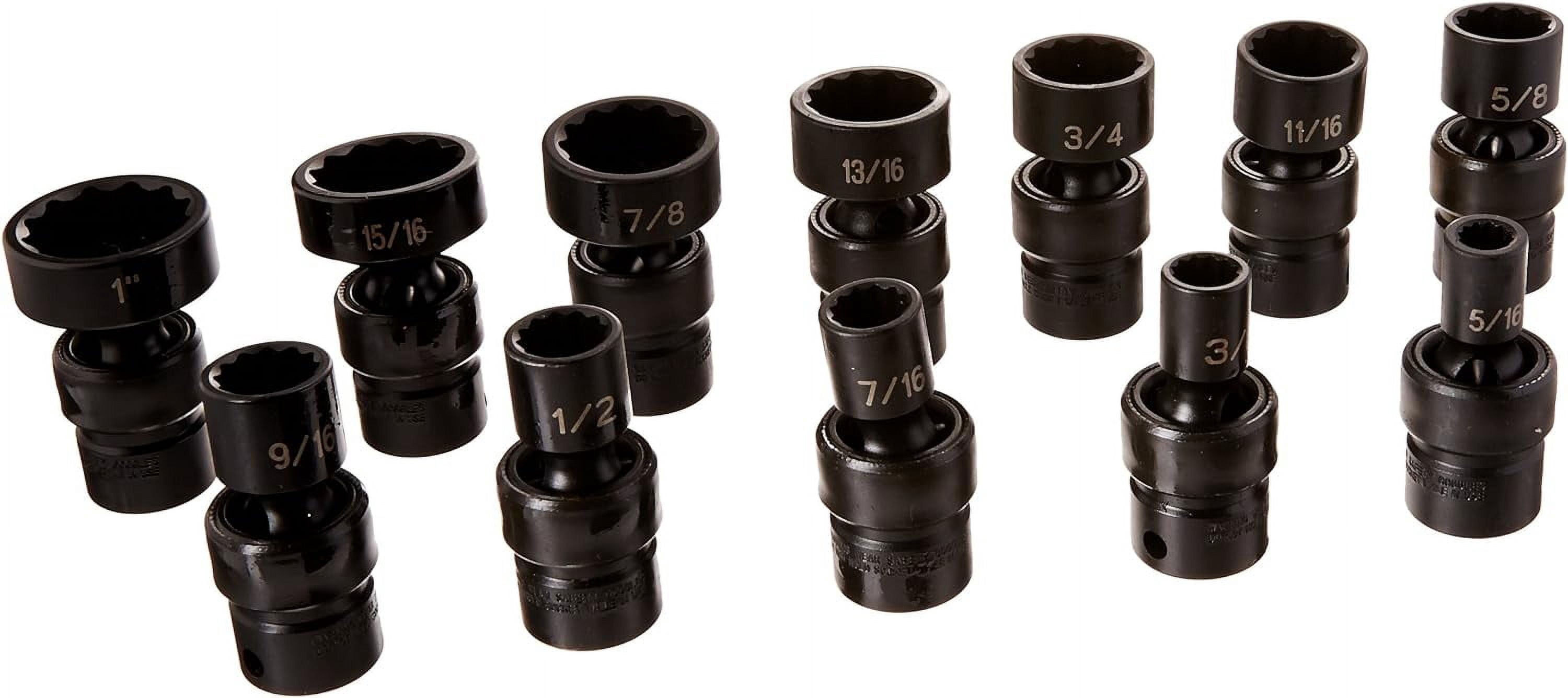 3/8" Drive 12-Piece 12-Point Standard Fractional Universal Socket Set ...