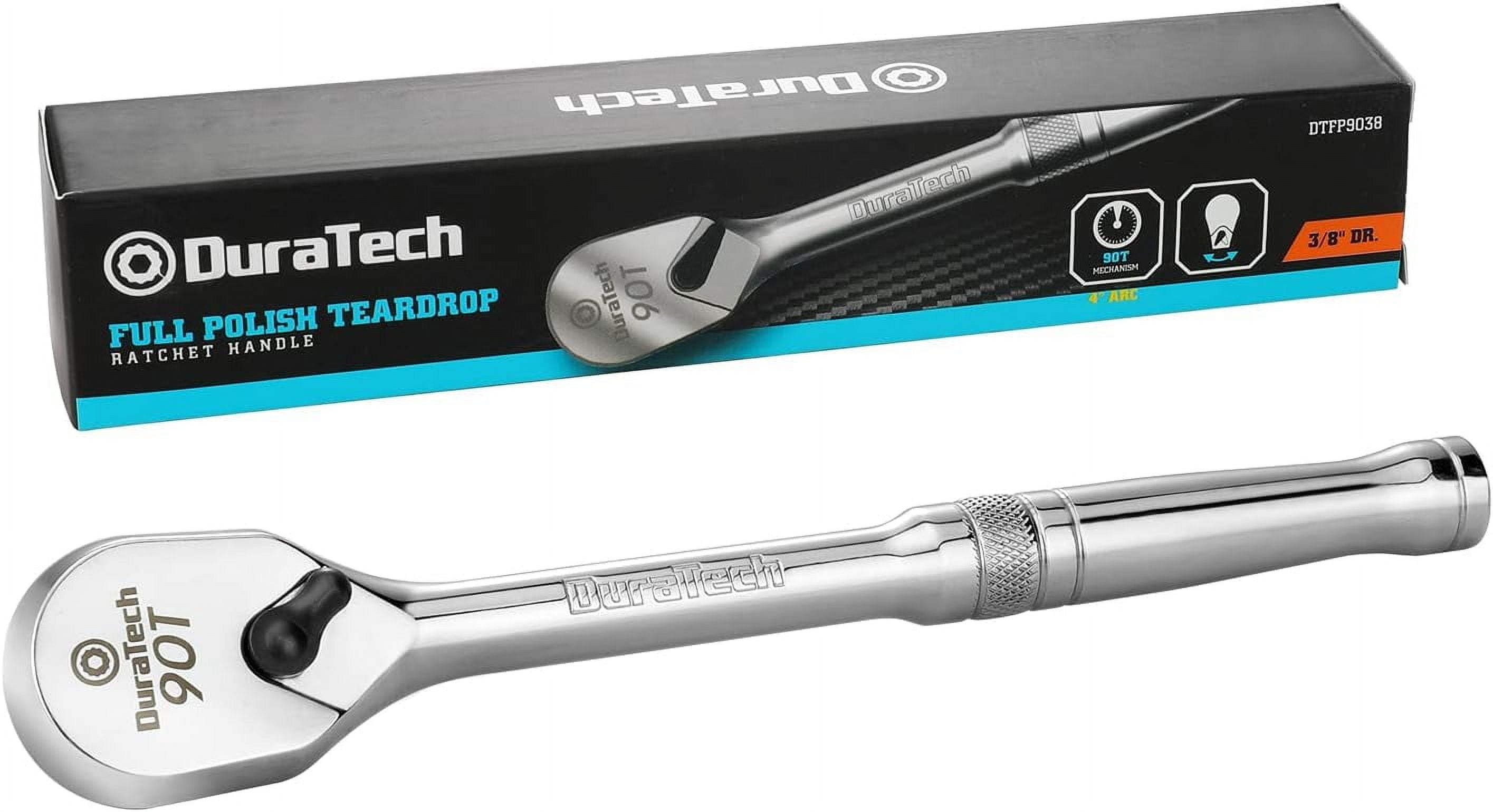 3/8" Drive Ratchet, Dirt Resistance 90-Tooth Ratchet Wrench, Chrome ...