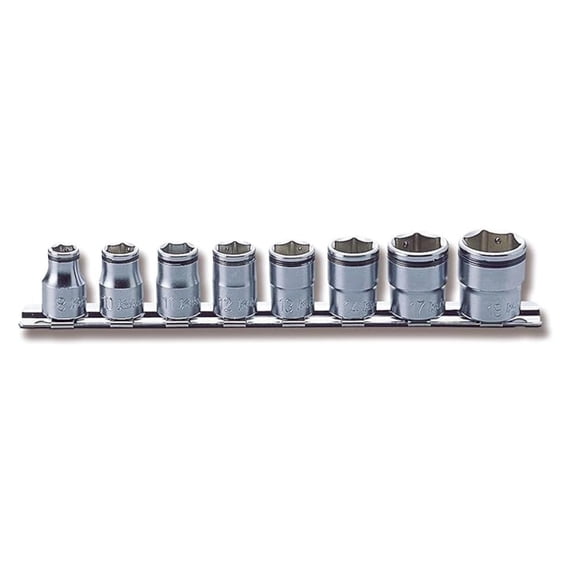 3/8" Drive Socket Set 8mm-19mm - 8 Piece Nut Grip Socket Set - 200mm ...
