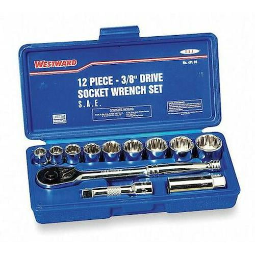 3/8 Drive Socket Wrench Set SAE 12 Pieces 3/8 in to 7/8 in , Chrome ...