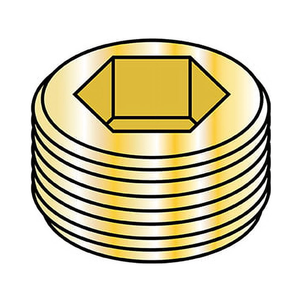 3/8 Dry Seal Socket Pipe Plug Brass (Pack Qty 100) BC-00375PPSB ...