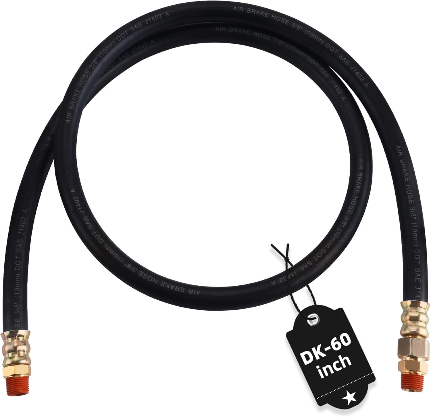 3/8" Fixed End & 3/8" Swivel End Rubber Air Line Assembly, Hose Repair ...