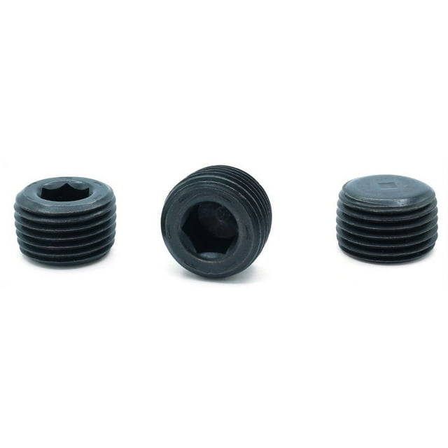 3/8" Flush Seating Socket Pipe Plugs / 7/8" Taper / Steel / Plain - 100 ...