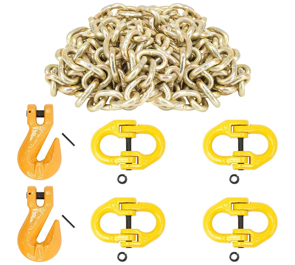 3/8" G70 Transport Chain Tie Down Kit - 200' Uncut Chain with 2pcs ...