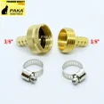 3/8" Garden Brass Hose Mender End Repair Kit Hose Connector Male Female ...