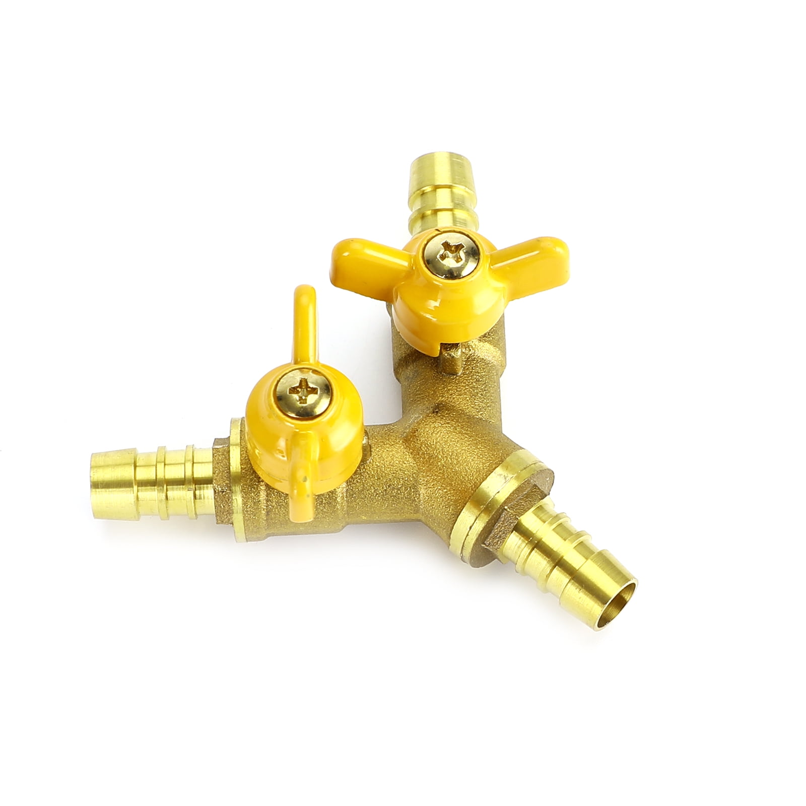 3/8" Hose Barb Ball Valve Y Shaped 3 Way Connector Barb Brass Fitting ...