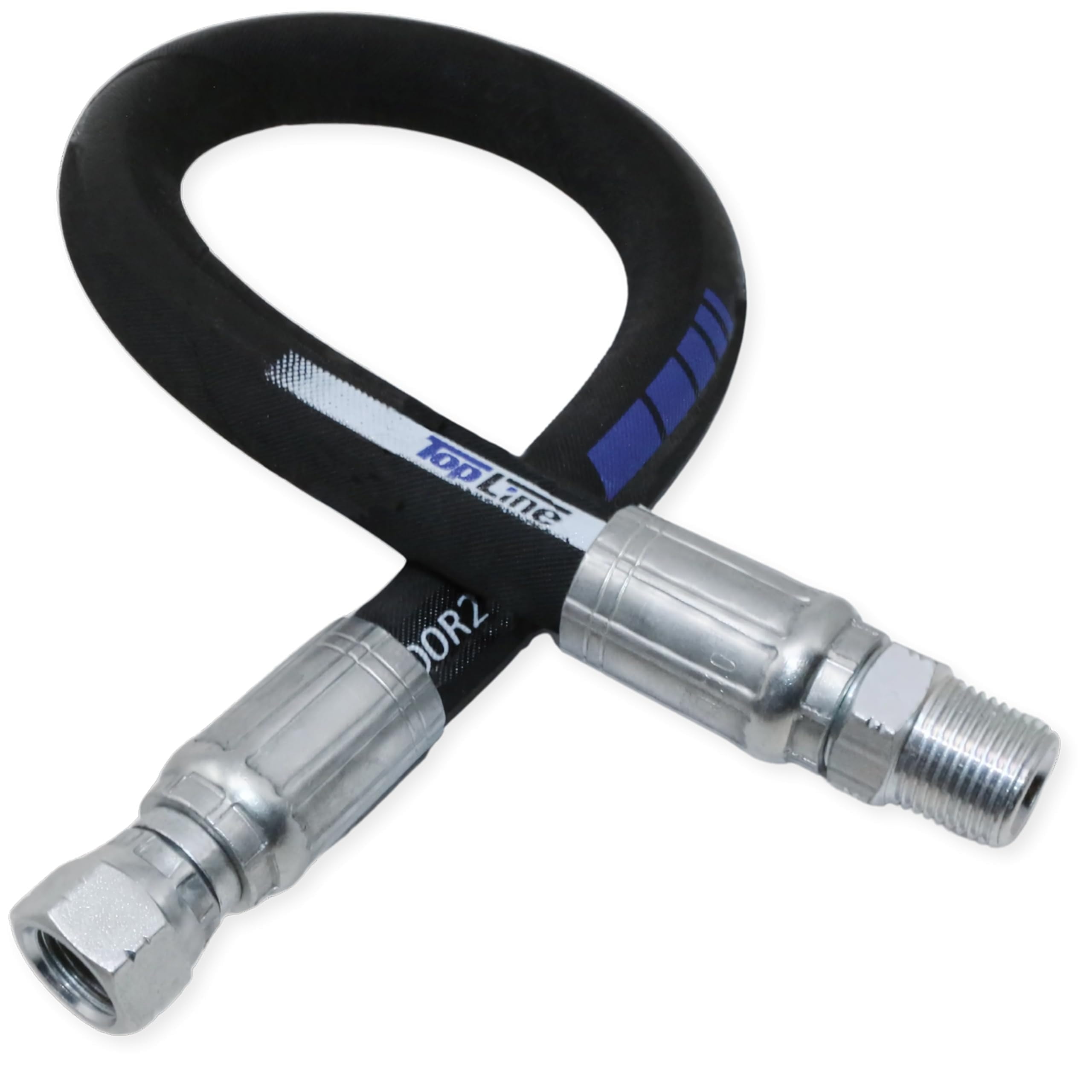 3/8" Hydraulic Hose Assembly 18 Inches – Female JIC x Male NPT, 7,250 ...