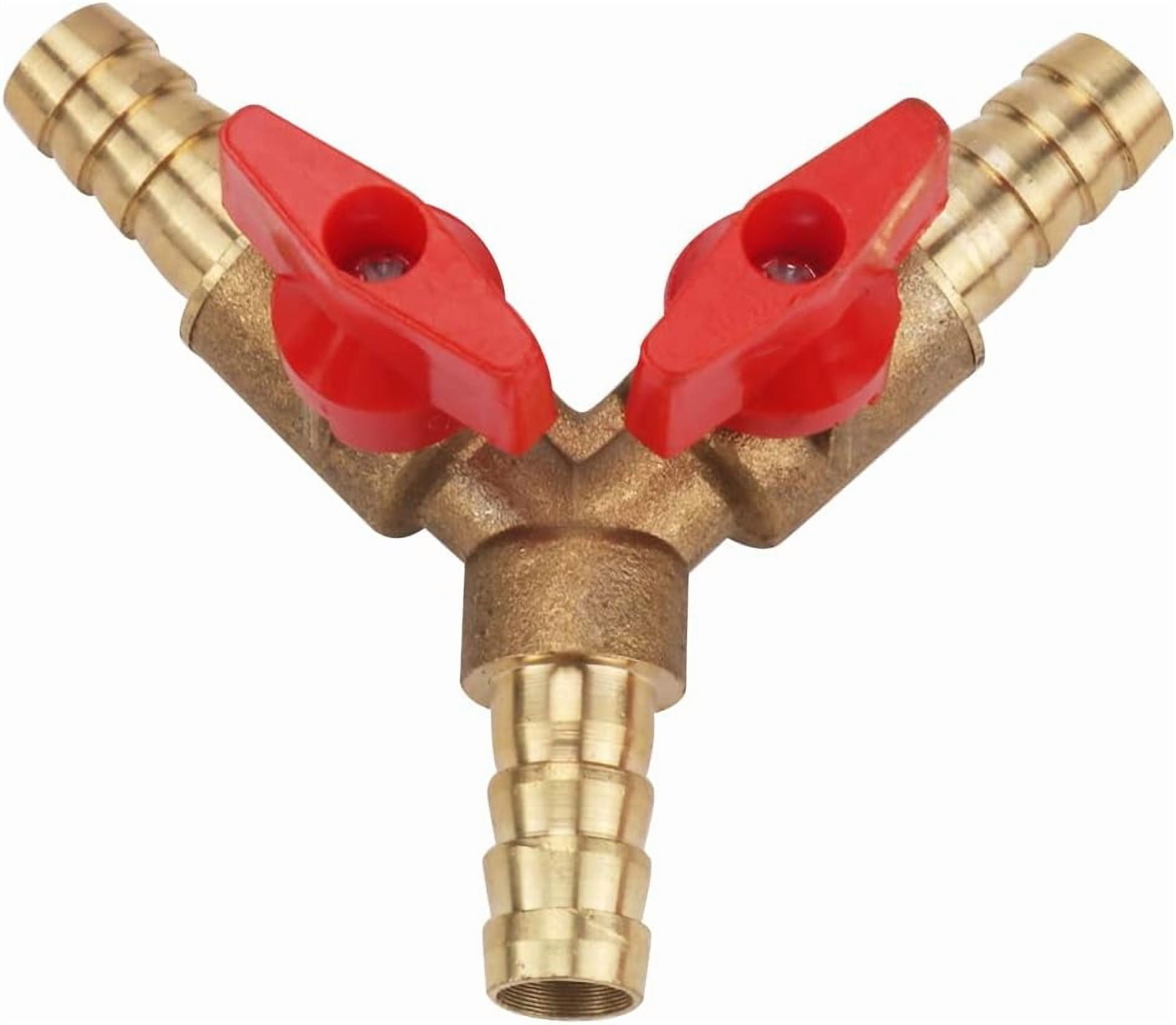 3/8" ID Hose Barb Y Shaped Type 3 Way Union Intersection/Split Brass ...