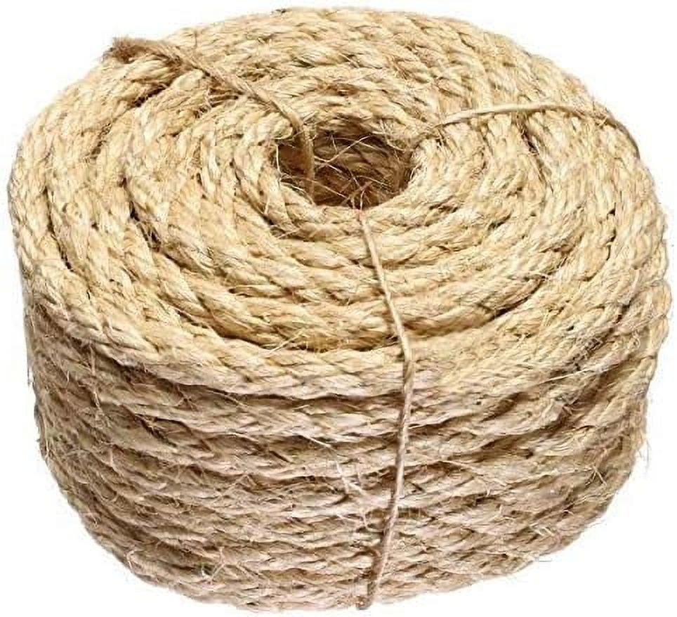 3/8 Inch by 100-Feet Sisal Rope I Natural Fiber Twisted Sisal Rope I ...
