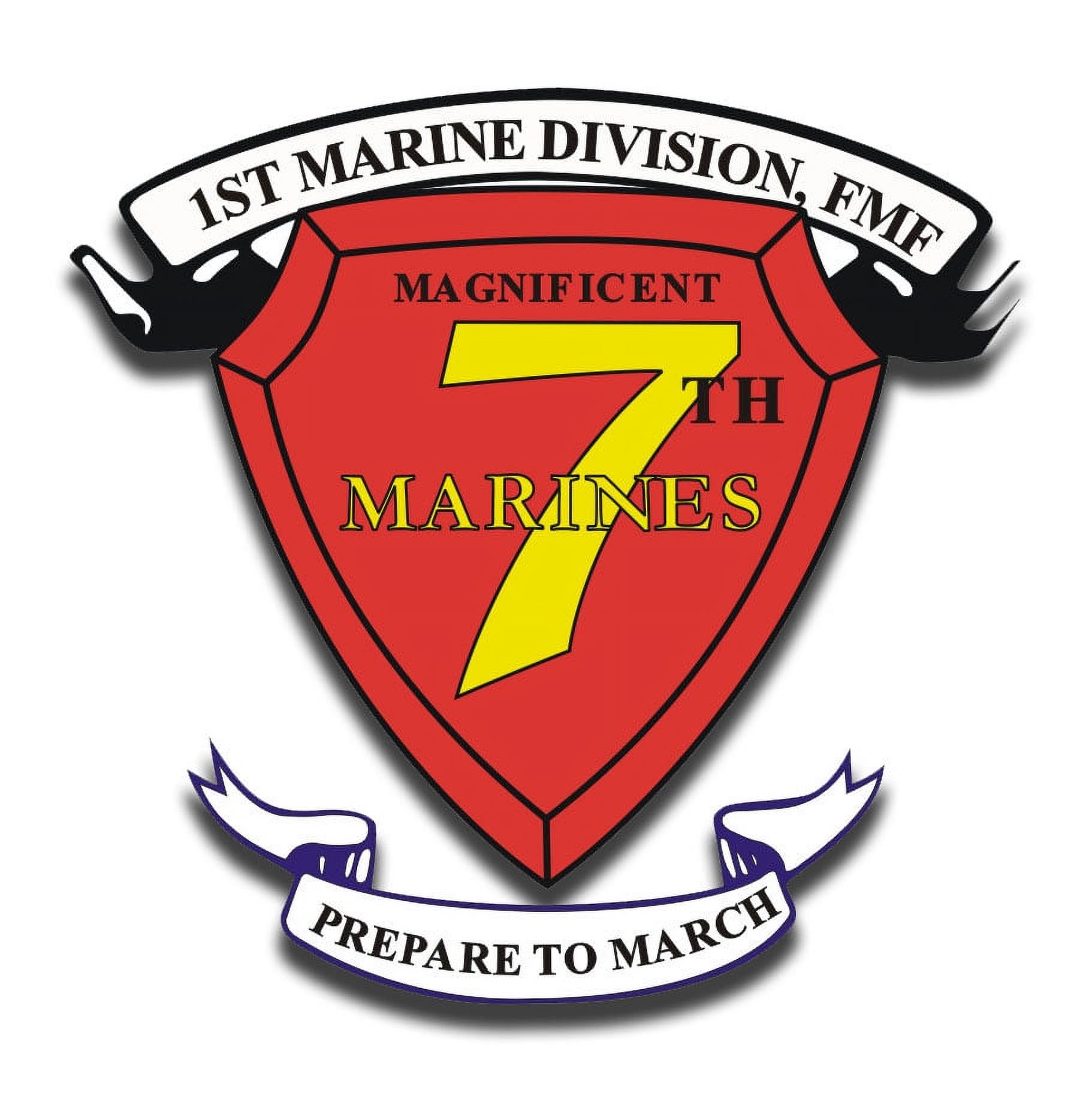 3.8 Inch 1st Marine Division 7th Marine Regiment AKA RCT-7 Sticker ...