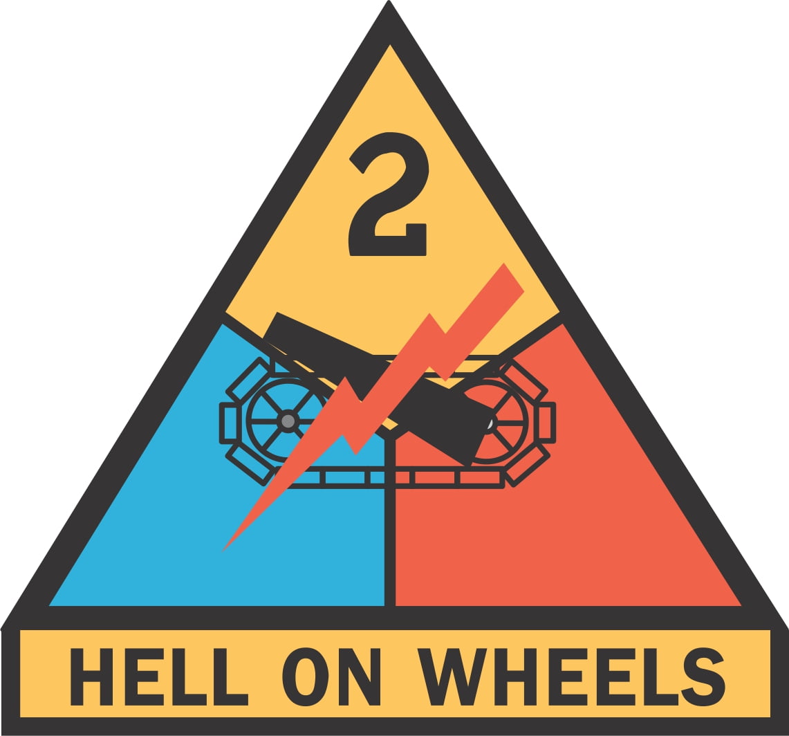 3.8 Inch Army 2nd Armored Division Patch Vinyl Transfer Decal - Walmart.com