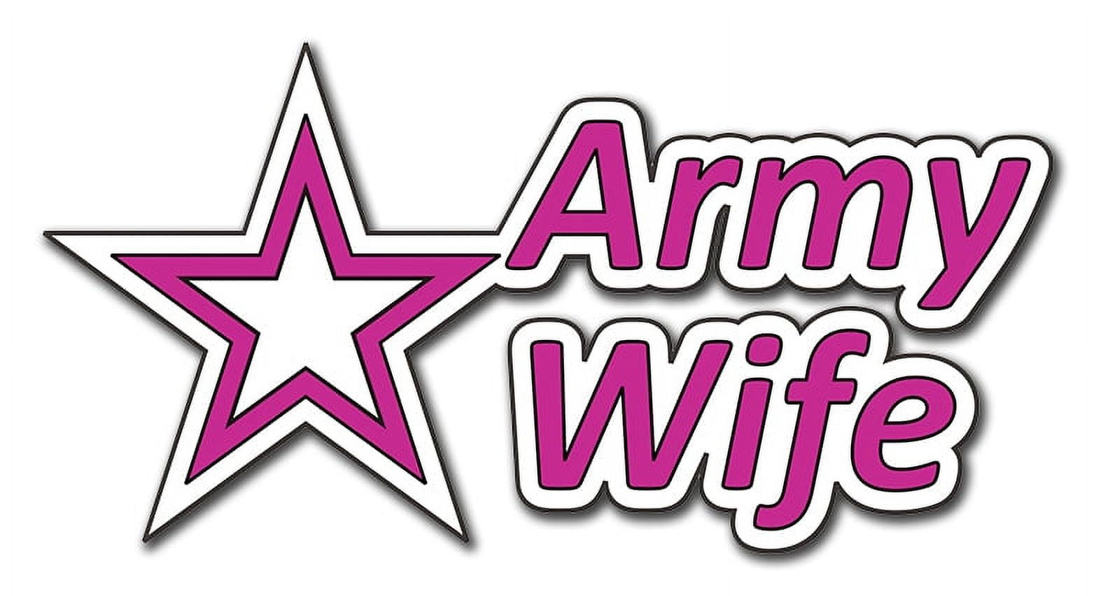 3.8 Inch Army Wife Bumper Sticker - Walmart.com