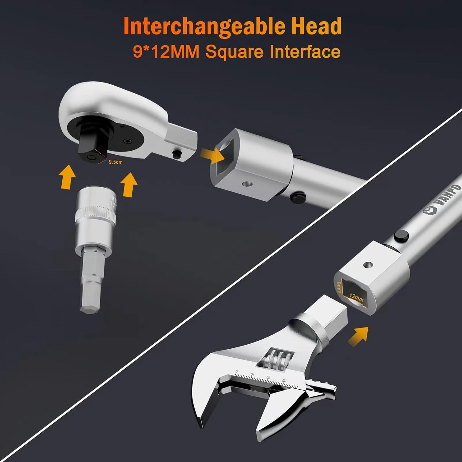 3/8 Inch Drive Adjustable Torque Wrench, 5-45 Ft.lb/7-61 Nm, 38MM Open ...