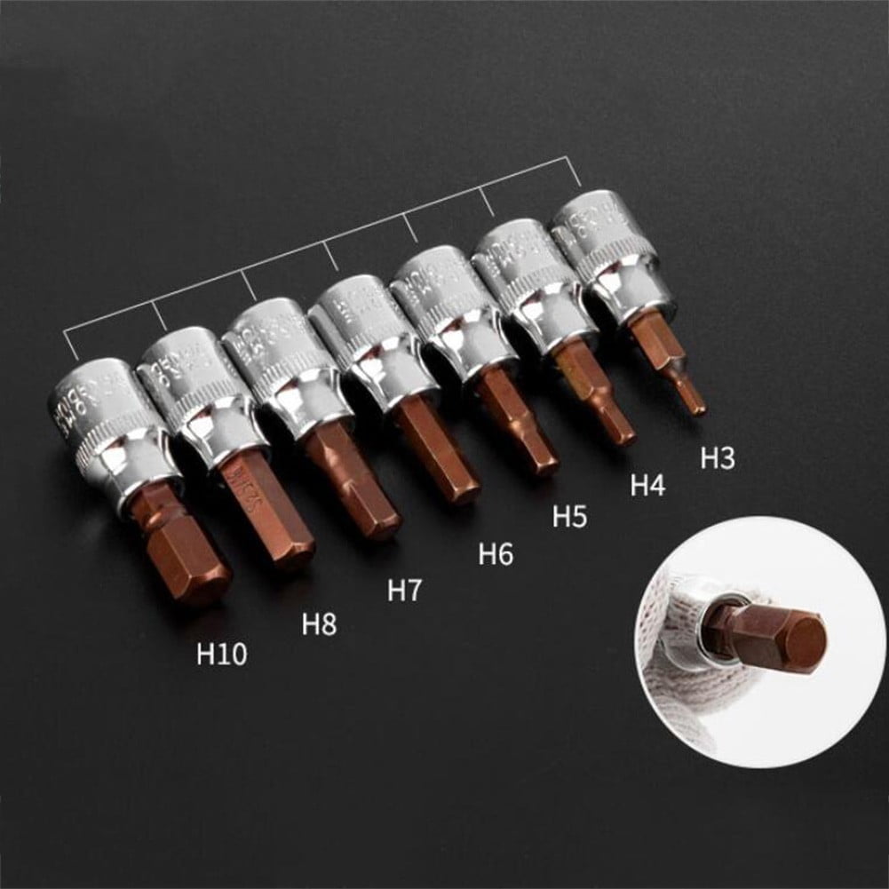 3/8 Inch Drive Hex Bit Sockets H3 H4 H5 H6 H8 H10 T55 T50 T40 Sockets Wrench Screwdriver Bits ...