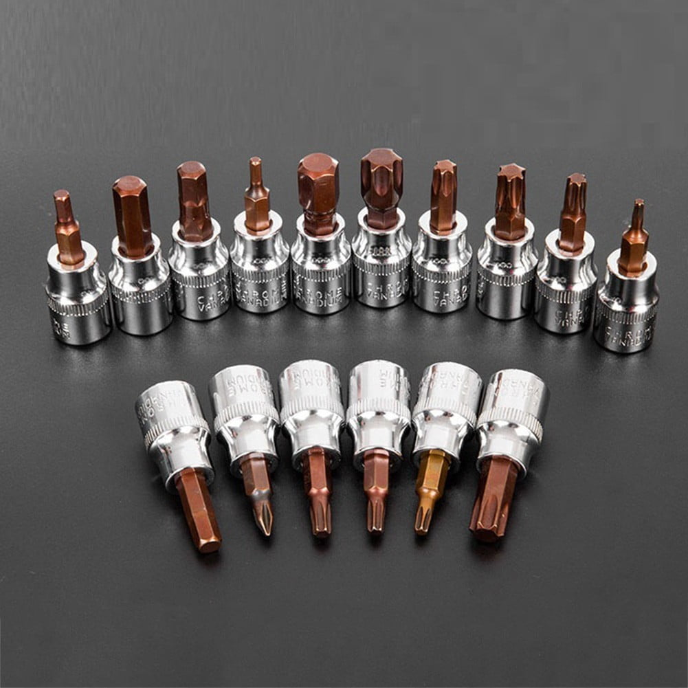 3/8 Inch Drive Hex Bit Sockets H3 H4 H5 H6 H8 H10 T55 T50 T40 Sockets Wrench Screwdriver Bits ...