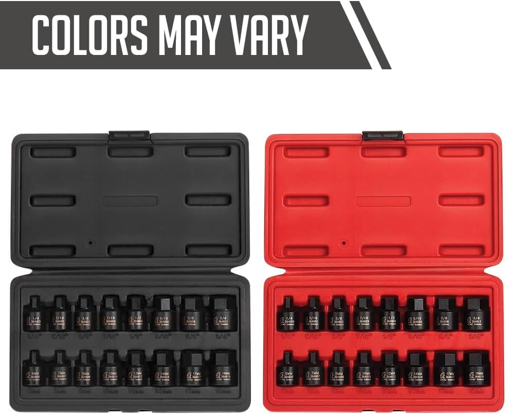 3/8 Inch Drive Low Hex Driver Set, 16-Piece, SAE/Metric, Cr-Mo Steel, Heavy Duty - Walmart.com