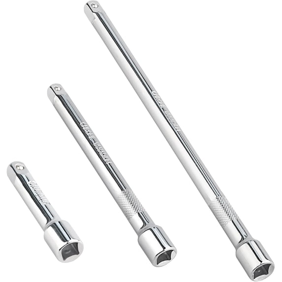 3/8 Inch Drive Socket Extension Bar Set-Includes 3", 6", 10" Chrome ...