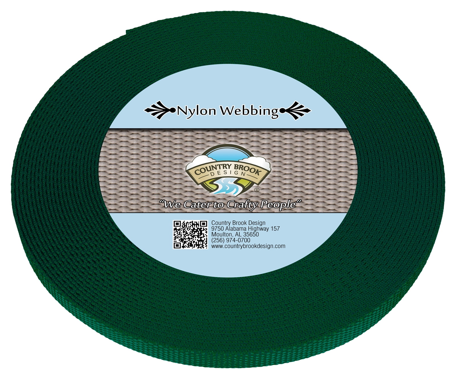 Country Brook Design® 3/8 Inch Evergreen Heavy Duty Nylon Webbing, 20 ...